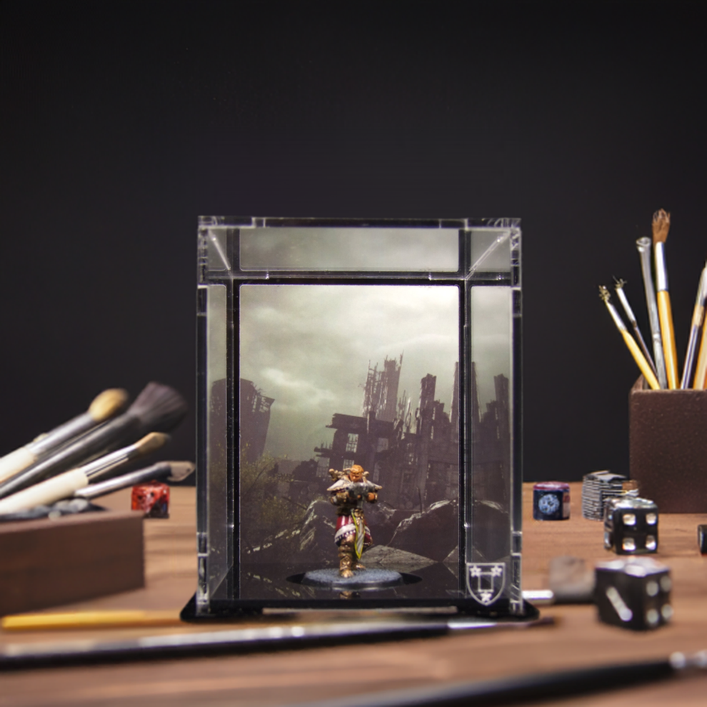Large Display case for 1 Mini - City Ruins Background – My Mini Display